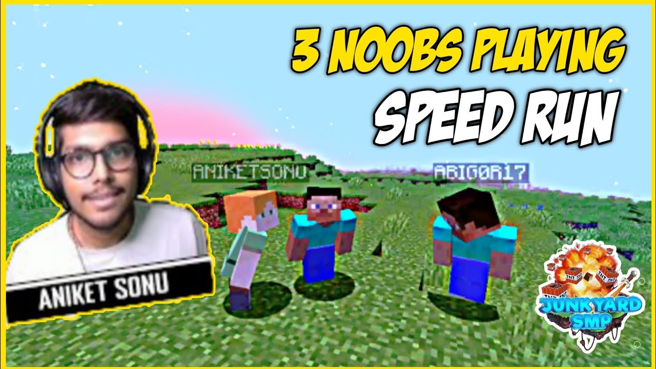 3 Noobs Playing Speed run in Minecraft | Minecraft speed Run # ...