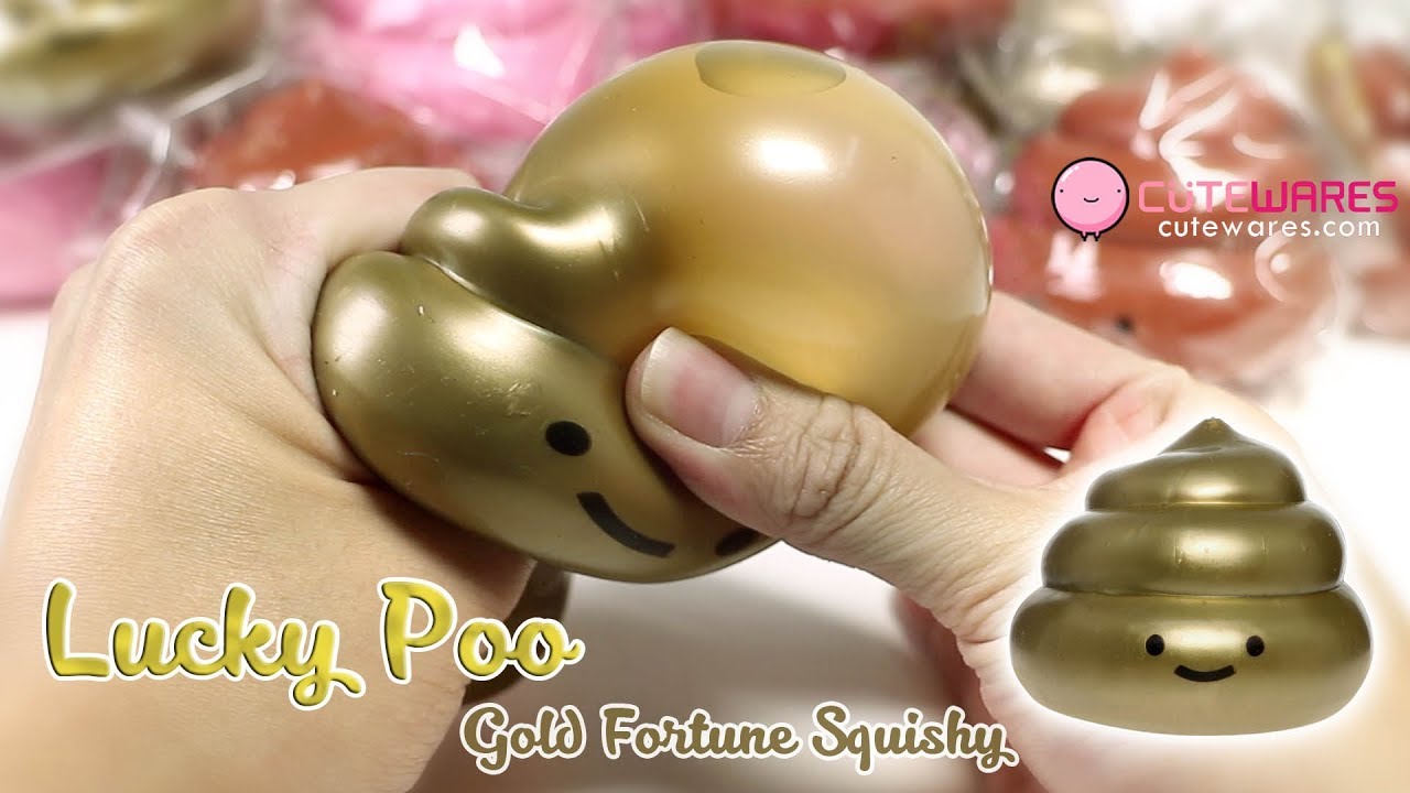 Gold Fortune Lucky Poo Bouncing Squishy Squeezing - YouTube