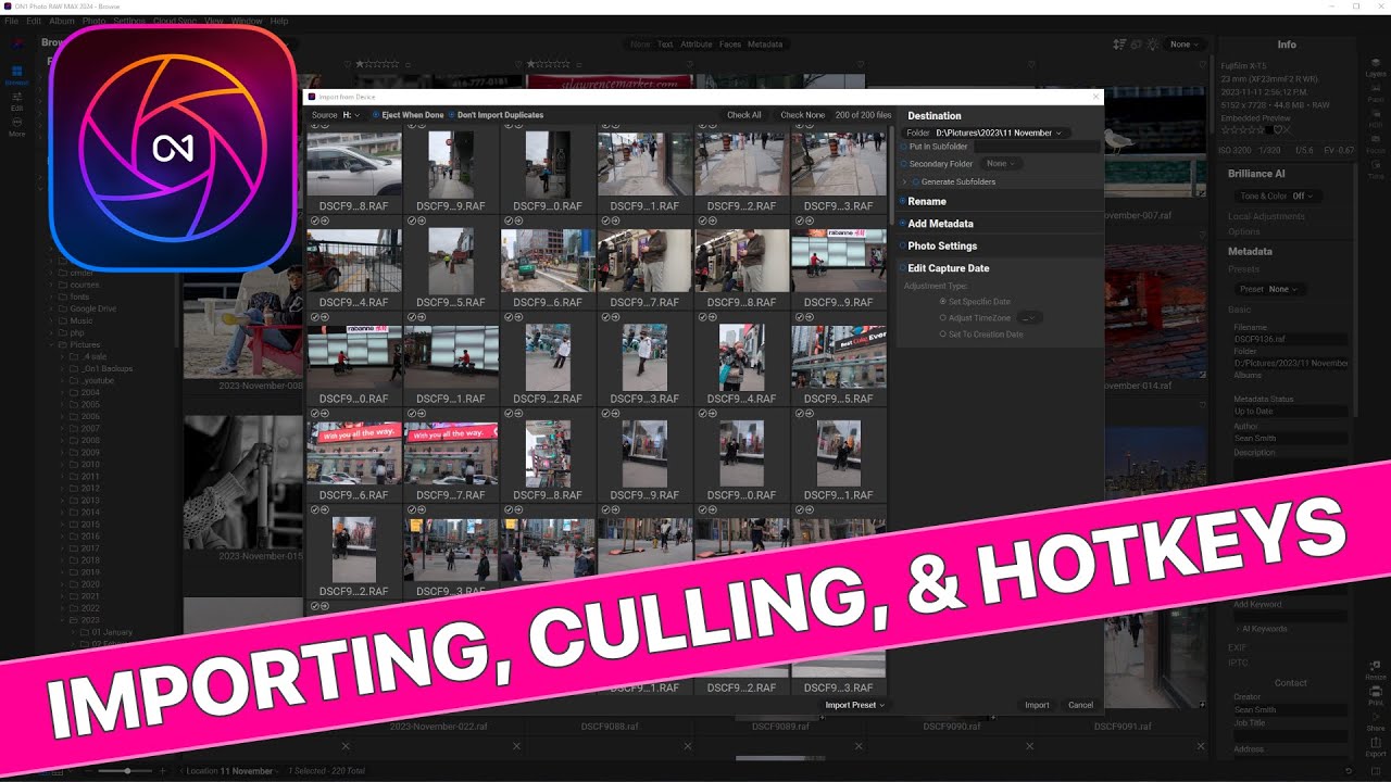 Importing, Culling, & Hotkeys in On1 Photo Raw 2024 - YouTube