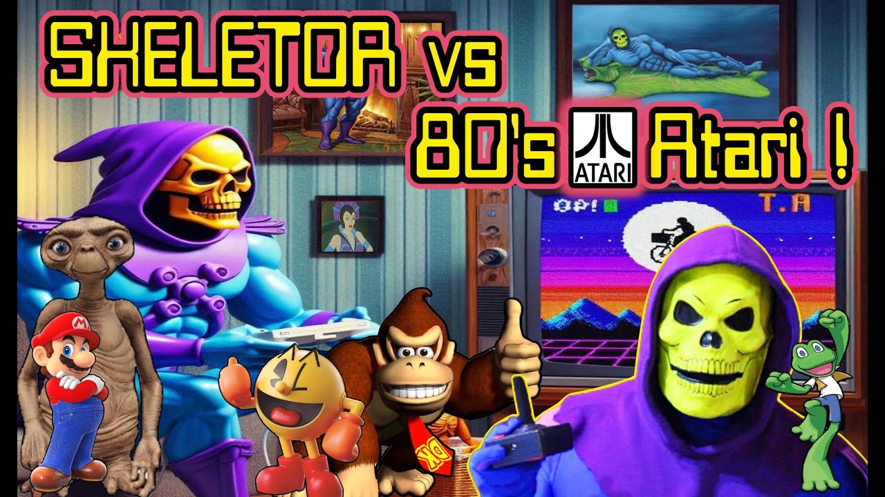 Skeletor Plays Pac-Man and other 80's Atari Games for the first time ...