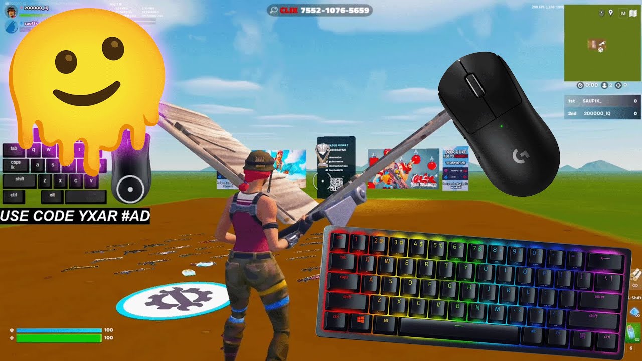Asmr 😻 1v1 CLIX BUILD FIGHT map 😻 (Satisfying kbm sounds Fortnite ...