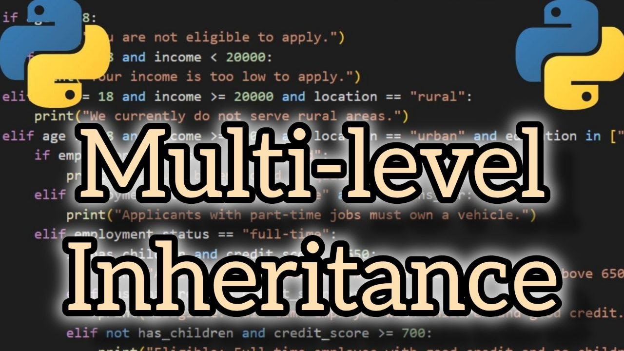 Multi Level Inheritance In Python Object Oriented Programming Oop 3152