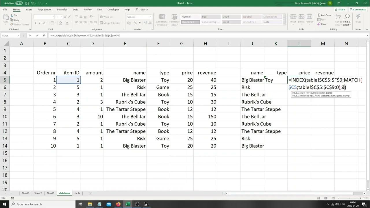 Lecture 4, Part 1, Index Match - YouTube
