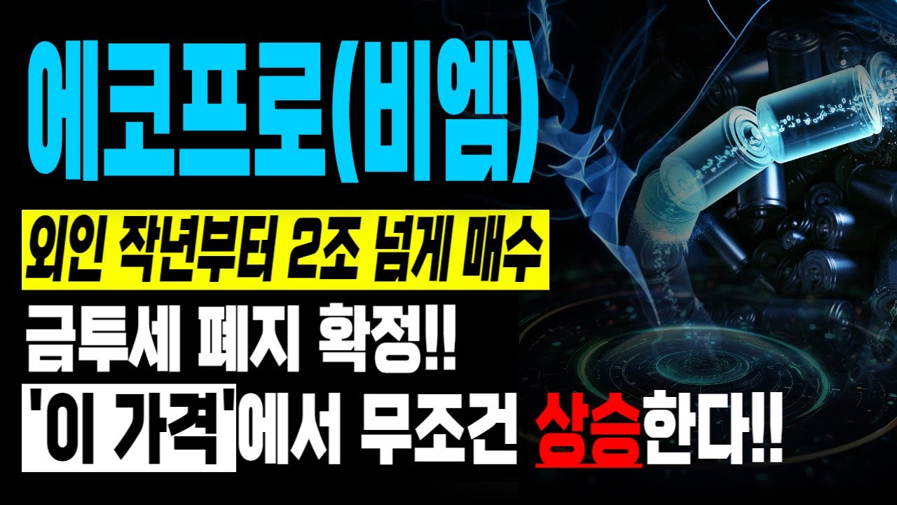 에코프로 에코프로비엠 외인들은 작년부터 2조 넘게 매수 들어갔네요 금투세 폐지 확정 났으니 이제 시작됩니다 이 가격