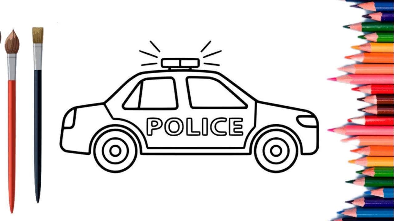 How to draw a police car || police car drawing for kids - YouTube