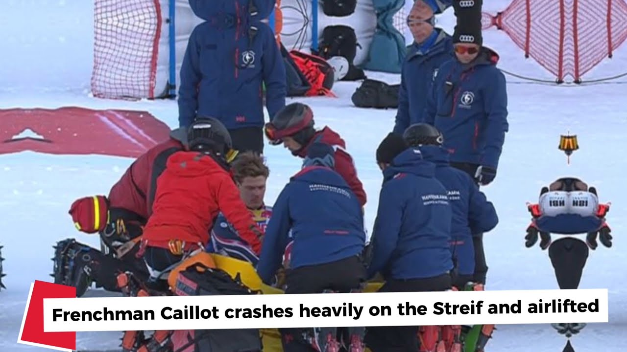 Ken Caillot SCHWERER STURZ Kitzbühel Streif! Helikopter-Abtransport ...