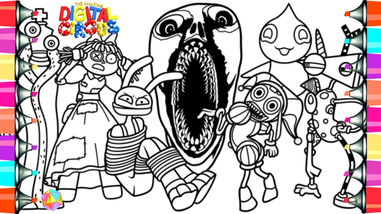 Digital Circus Episode 3 Coloring Page / How to Color New Characters ...