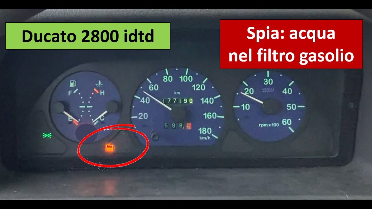 Ducato 2.8 idtd spia acqua nel gasolio - YouTube