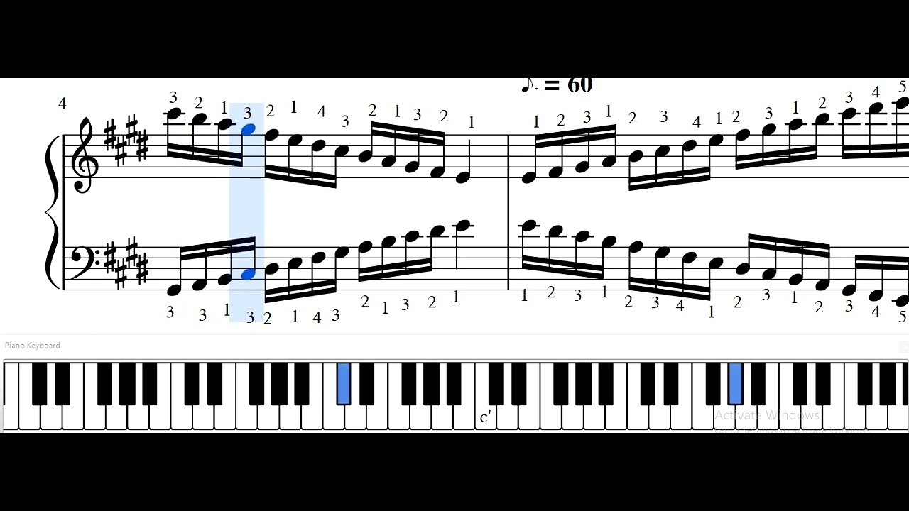 SCALE IN CONTRARY MOTION IN KEY E MAJOR - YouTube