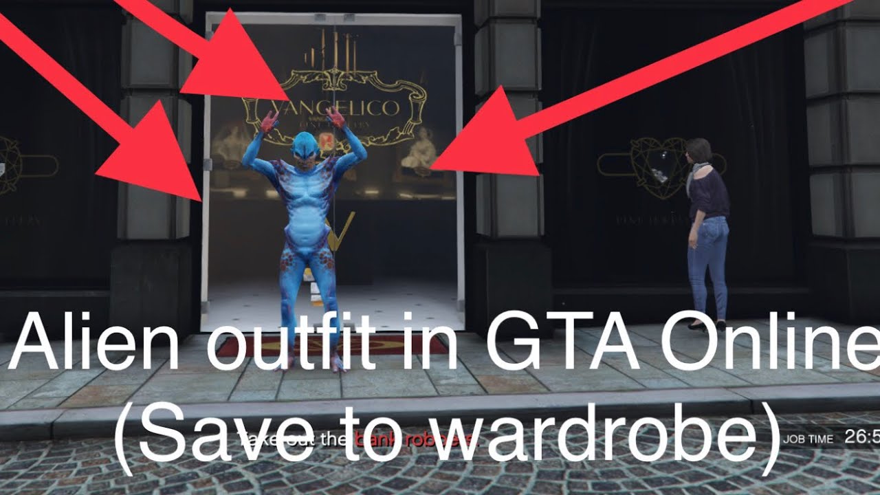 How to get the BLUE alien outfit and save it in GTA Online - YouTube