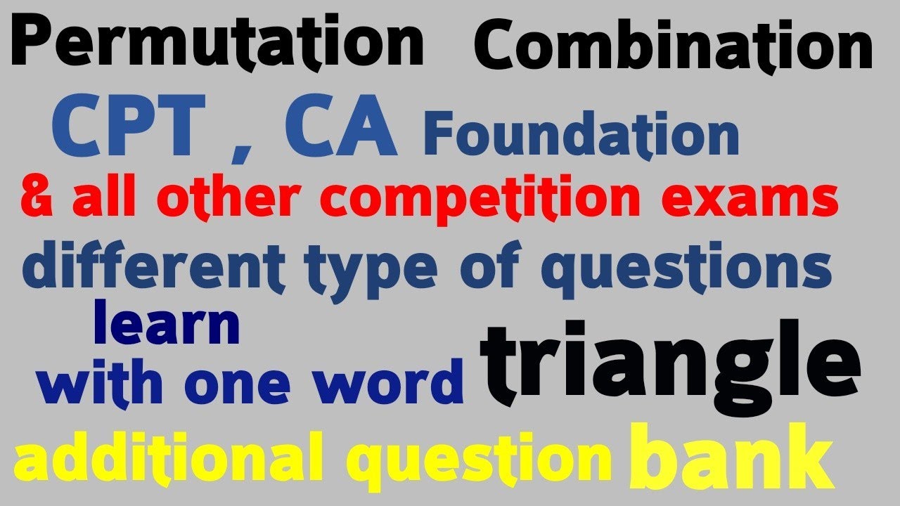Q. 61 to 70. Permutation, combination different type of question. for ...