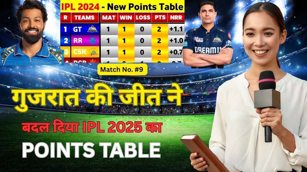 IPL Points Table 2025 | IPL Points Table After Gt Vs Mi Match 9 ...