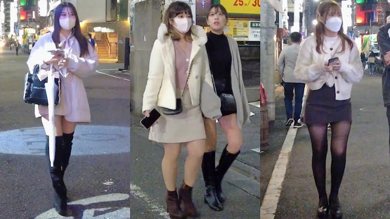 4K 60, Beautiful Japanese girls,Tokyo Shinjuku Kabukicho at night ...