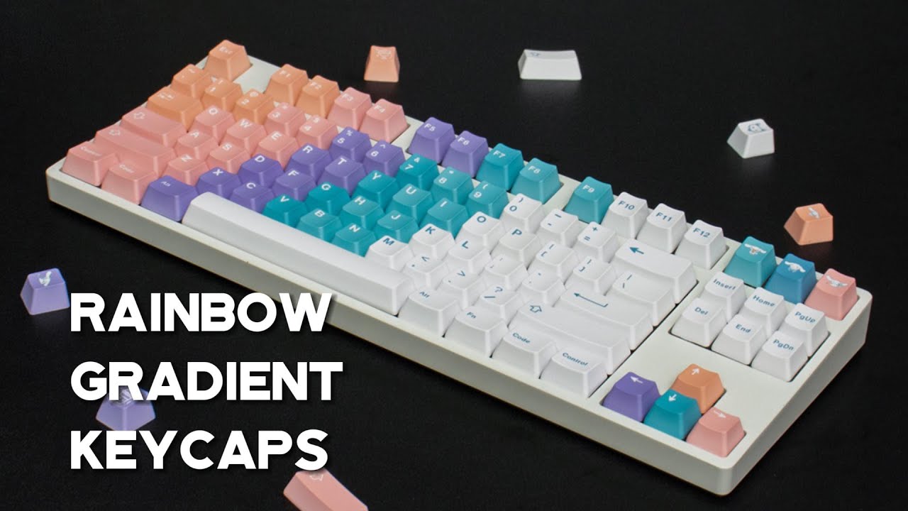 Rainbow Gradient Keycap Typing Test - YouTube