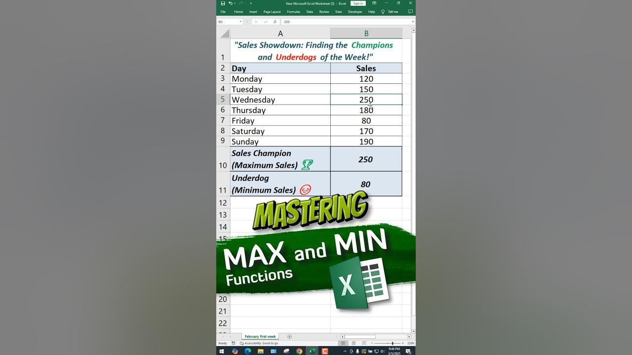 Mastering the MAX and MIN Functions in Excel: Find the Highest and Lowest with Ease! #exceltips ...