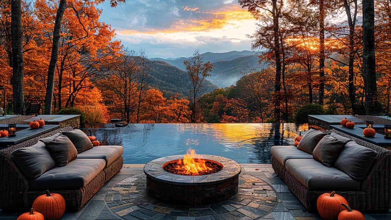 Swimming Pool and Campfire - Relaxing sounds of pool waves help relieve ...