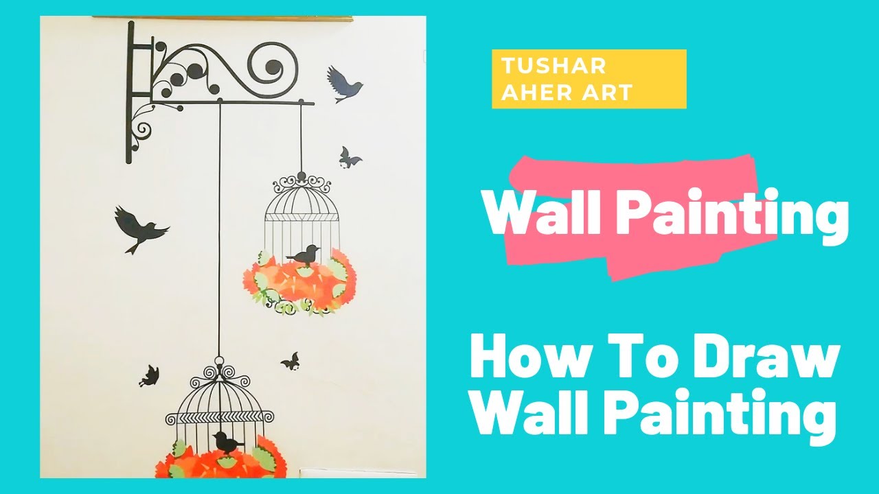 SIMPLE WALL PAINTING / How to draw the wall painting - YouTube