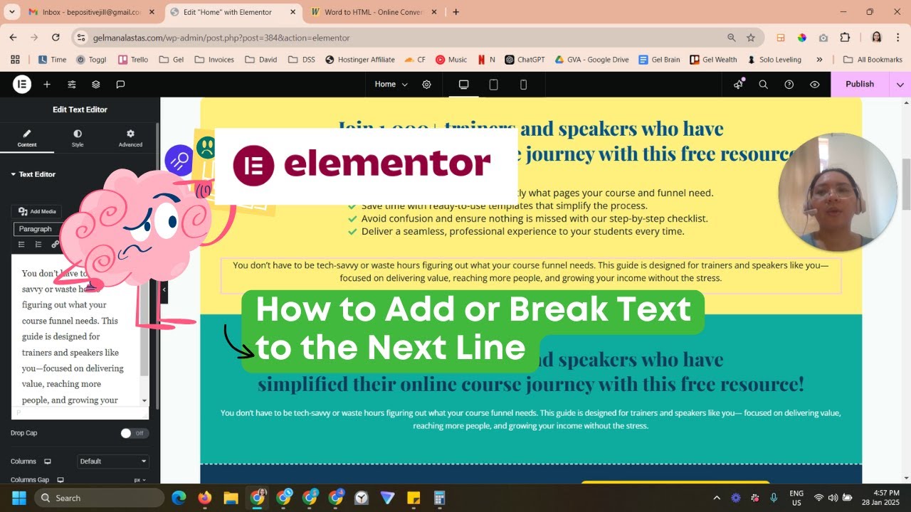 Elementor Quick Fix: How to Add or Break Text to the Next Line ...