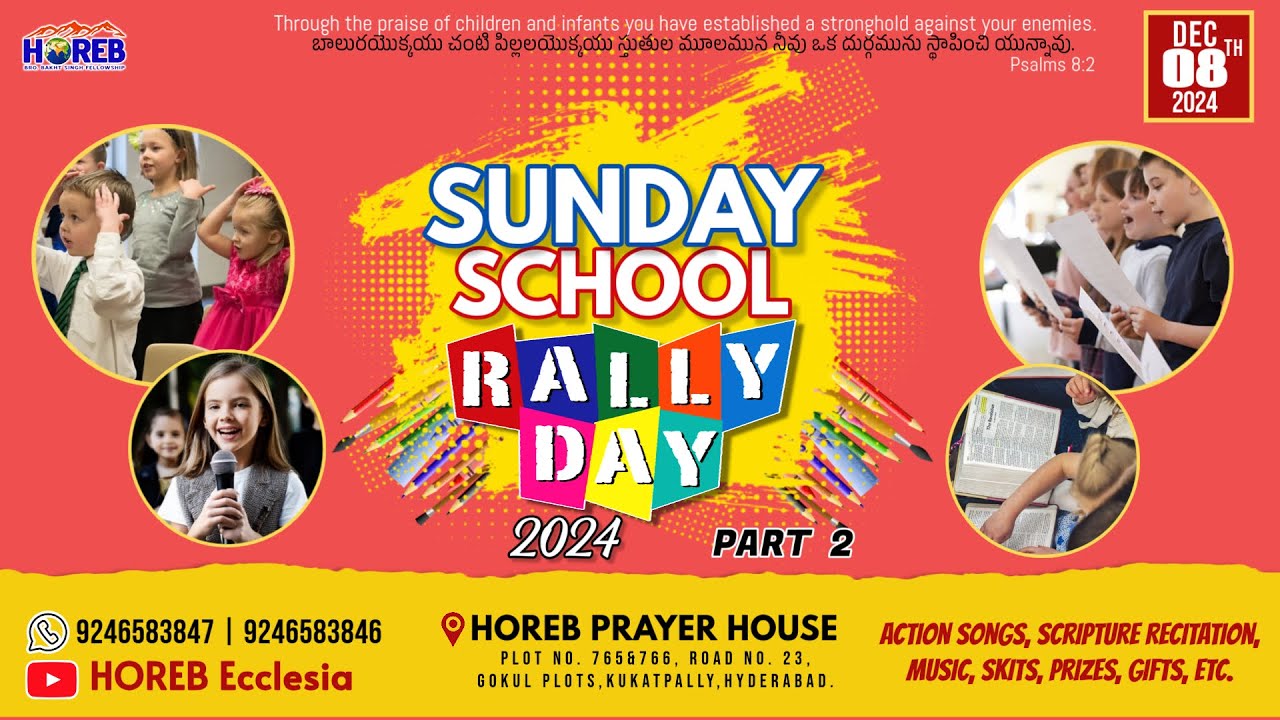 Sunday School Rally | PART 2 | 08th Dec 2024 | Bro. A. Samuel Stephen ...