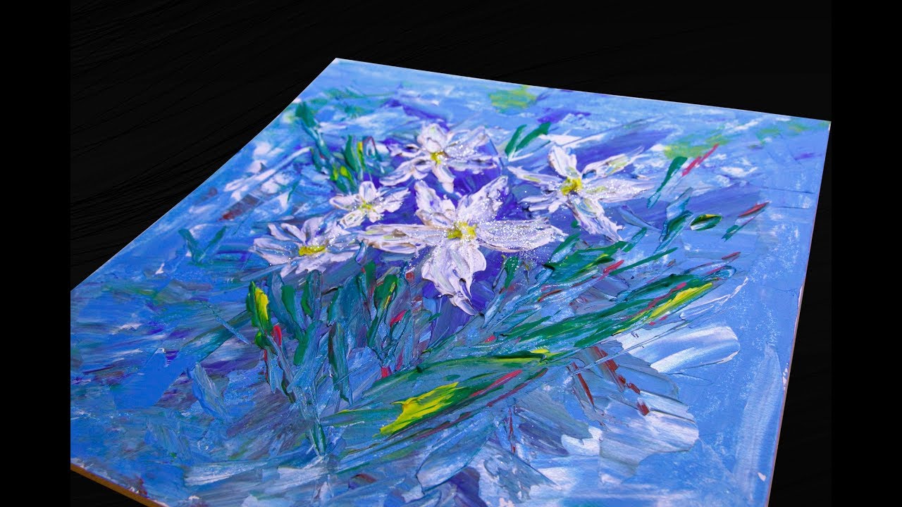 Spring flowers / acrylic painting flowers abstract - YouTube