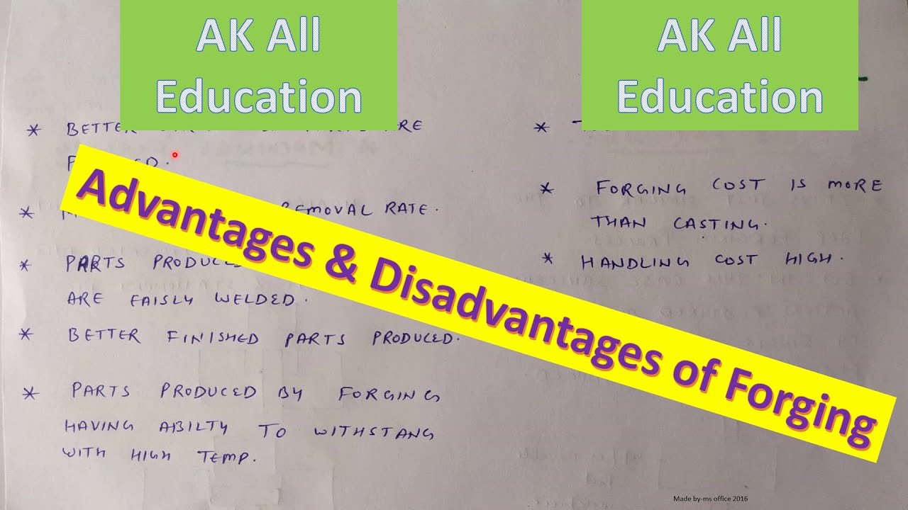 Advantages and Disadvantages of Forging - YouTube