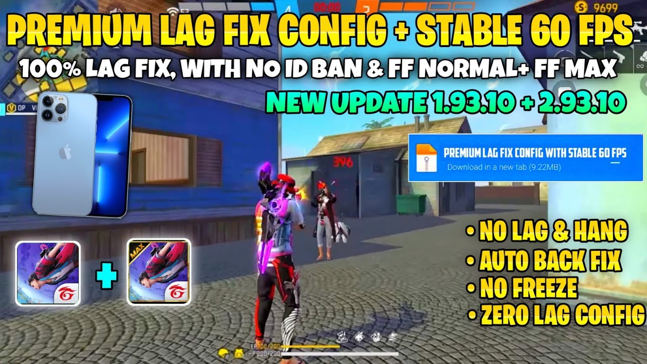 1.93.10 FREE FIRE LAG FIX CONFIG FILE | 1GB 2GB RAM CONFIG FREE FIRE ...