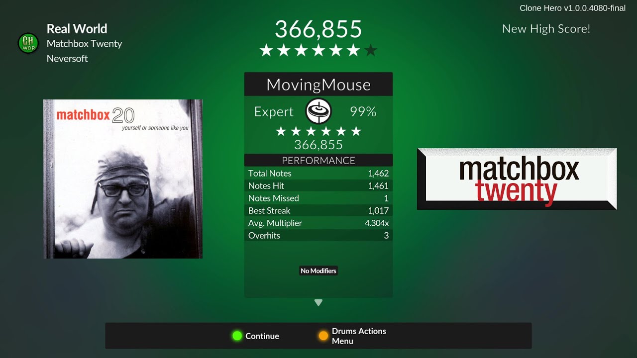 Real World - Matchbox Twenty - Expert Drums - Clone Hero - YouTube