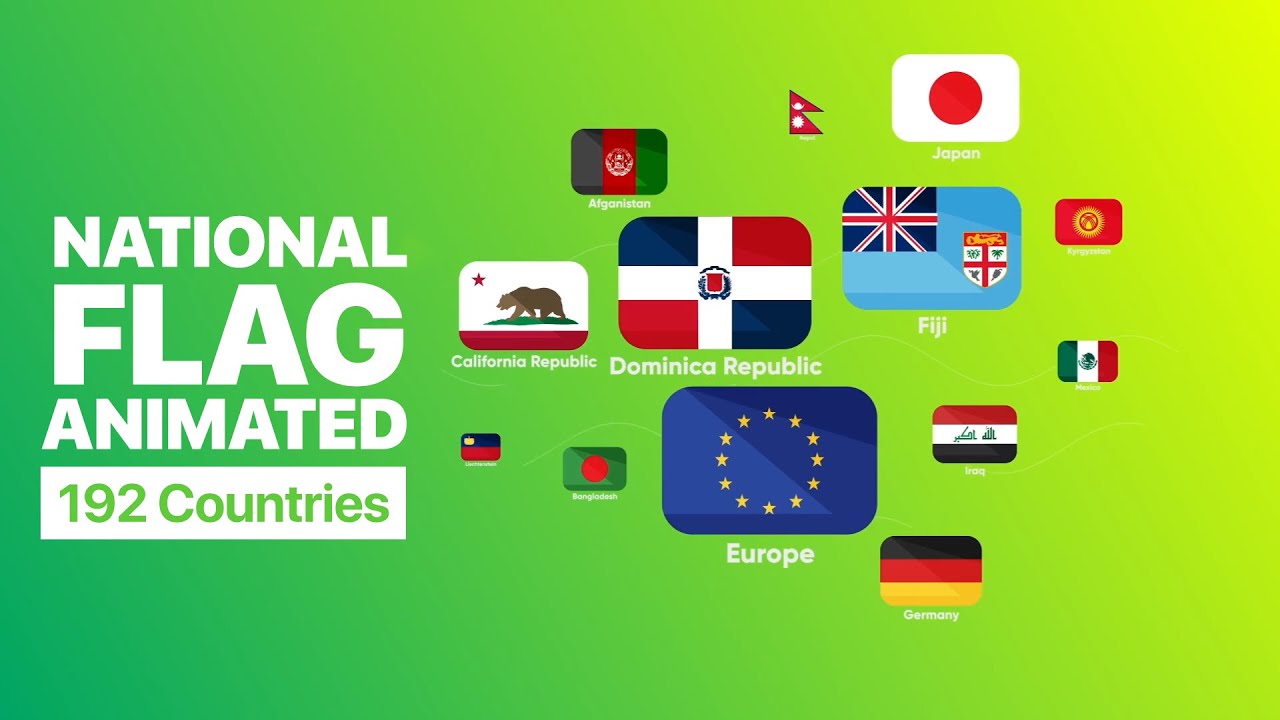National Flag Animated 192 Countries - YouTube