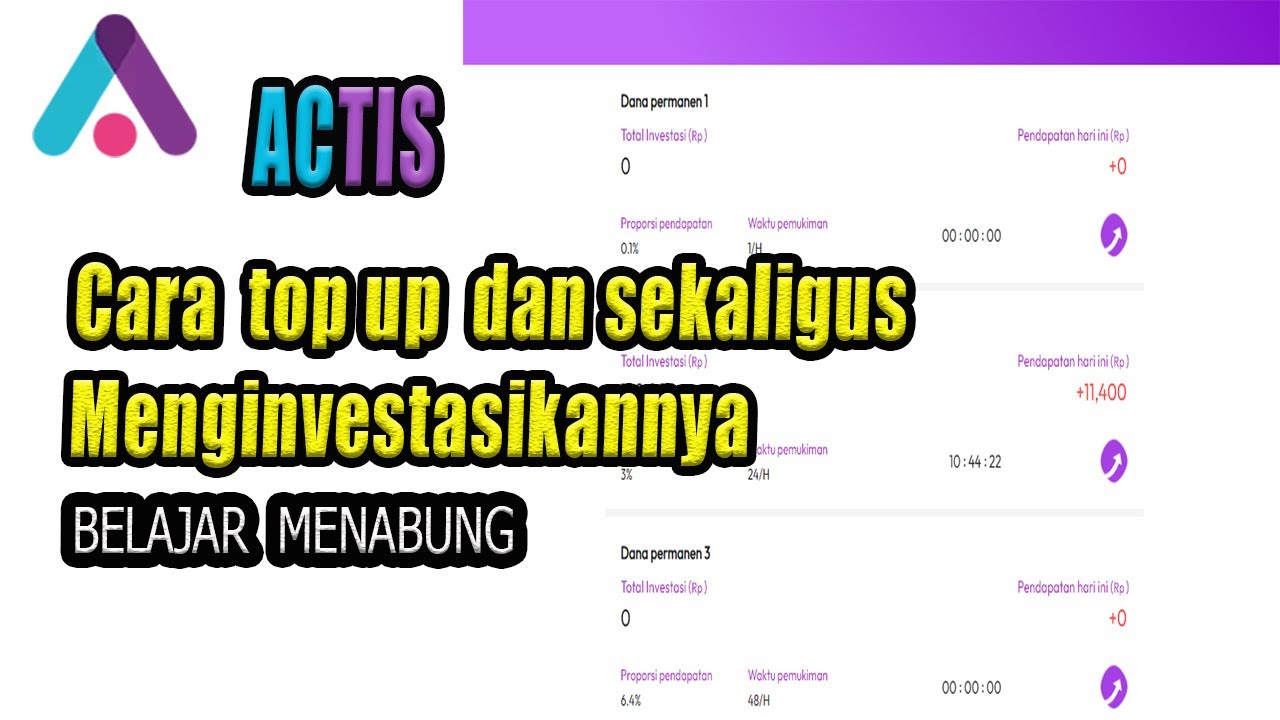 CARA TOP UP SALDO DAN MENGINVESTASIKANNYA DI PLATFORM ACTIS #actis #investasi - YouTube
