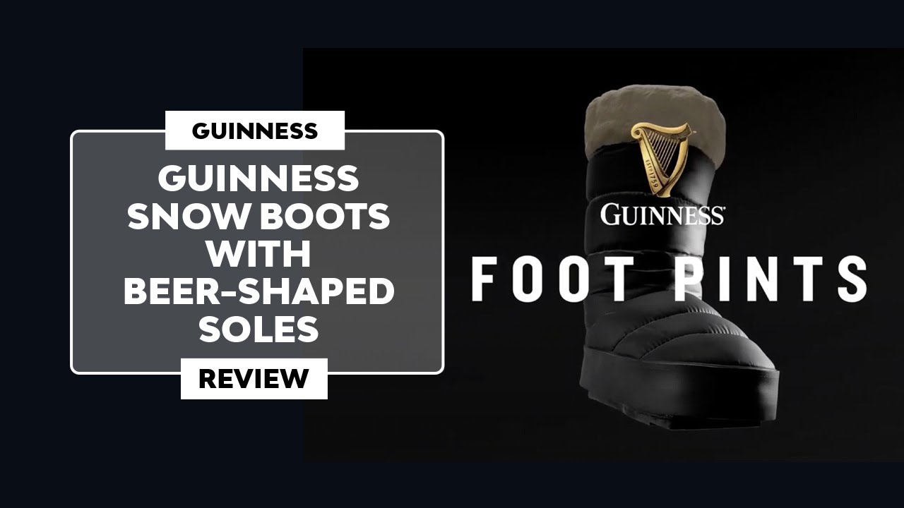 The SNOW BOOTS with the BEER-SHAPED SOLE from GUINNESS [2023] - YouTube