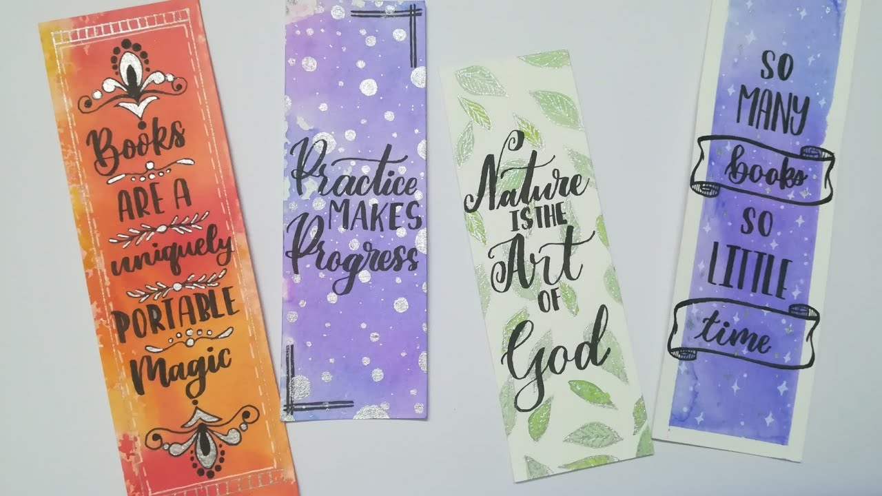 DIY Brushpen Calligraphy Bookmarks // D - ART - YouTube