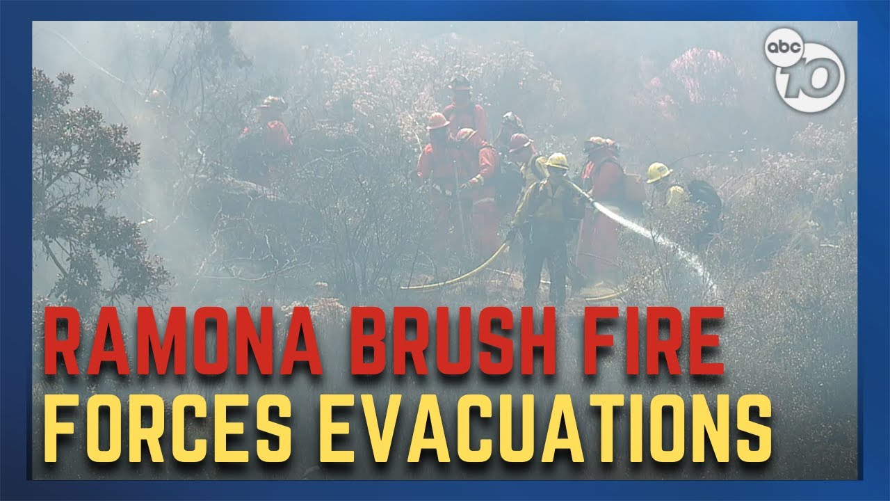 Firefighters stop Ramona brush fire's forward spread, evacuations still ...