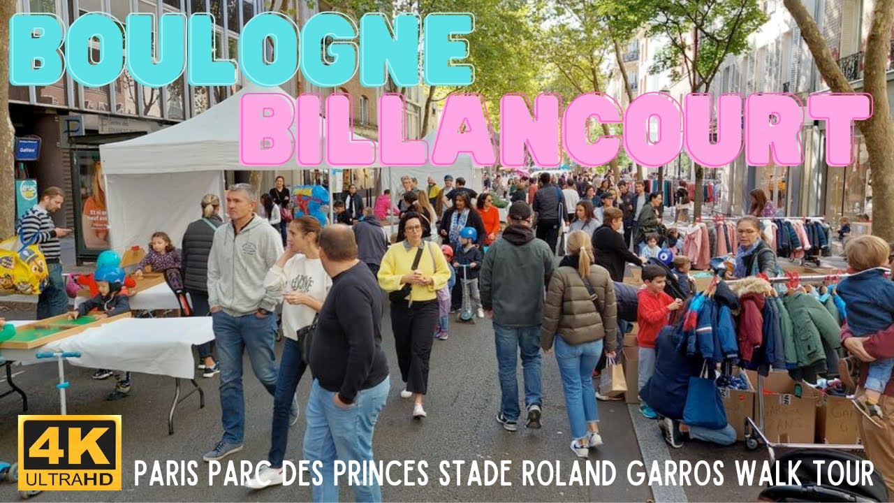 [4K] Boulogne-Billancourt, Paris suburb walk tour with Roland Garros ...