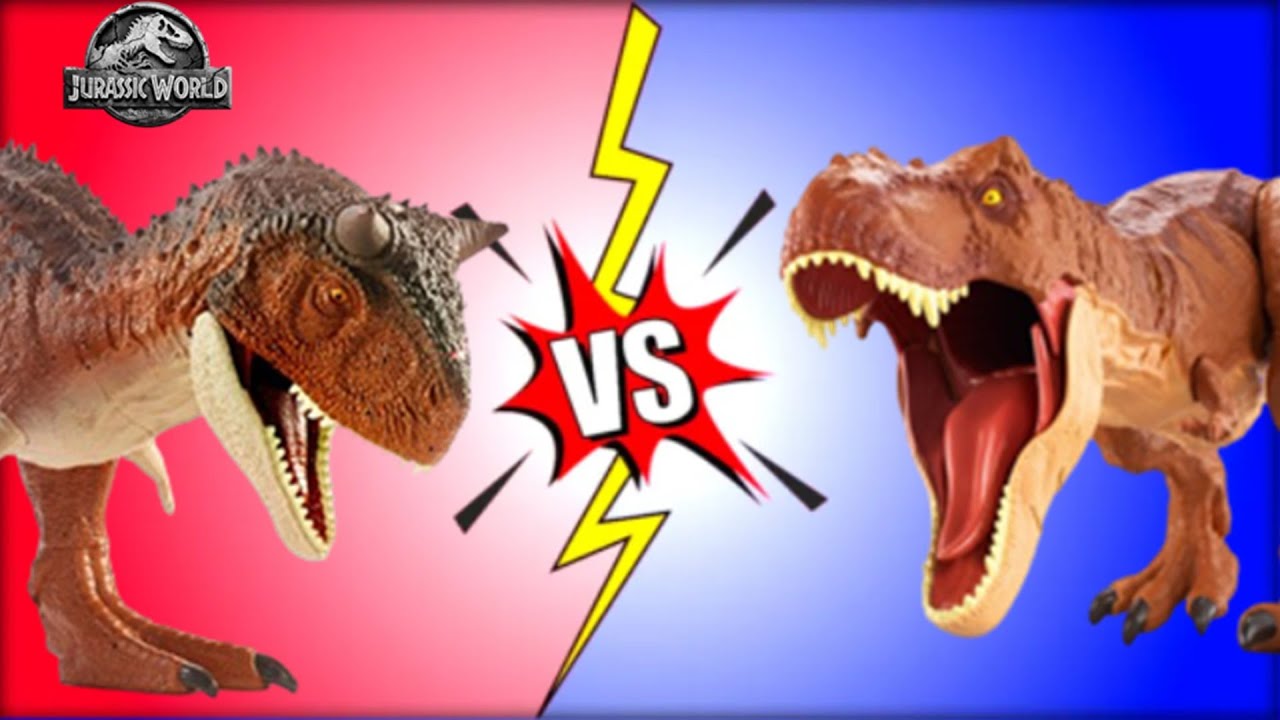 Tyrannosaurus REX VS Carnotaurus with Jurassic World Evolution - YouTube