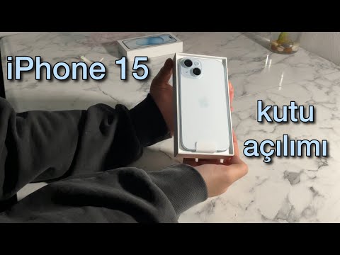 iPhone 15 mavi 128 GB kutu açılımı, aksesuarlar | iPhone 15 blue unboxing and accessories