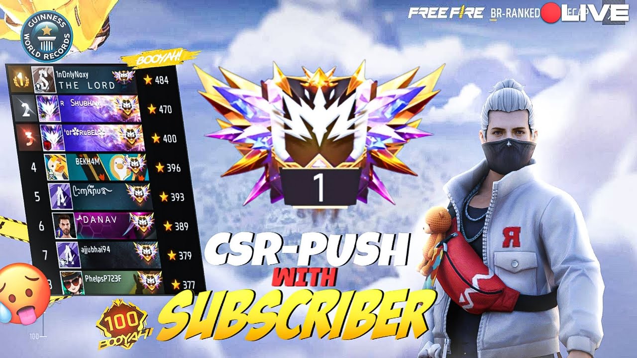 🛑 Live CS Rank🔥Push With Subscriber's 🦾 ||Today free fire Rank Push ...