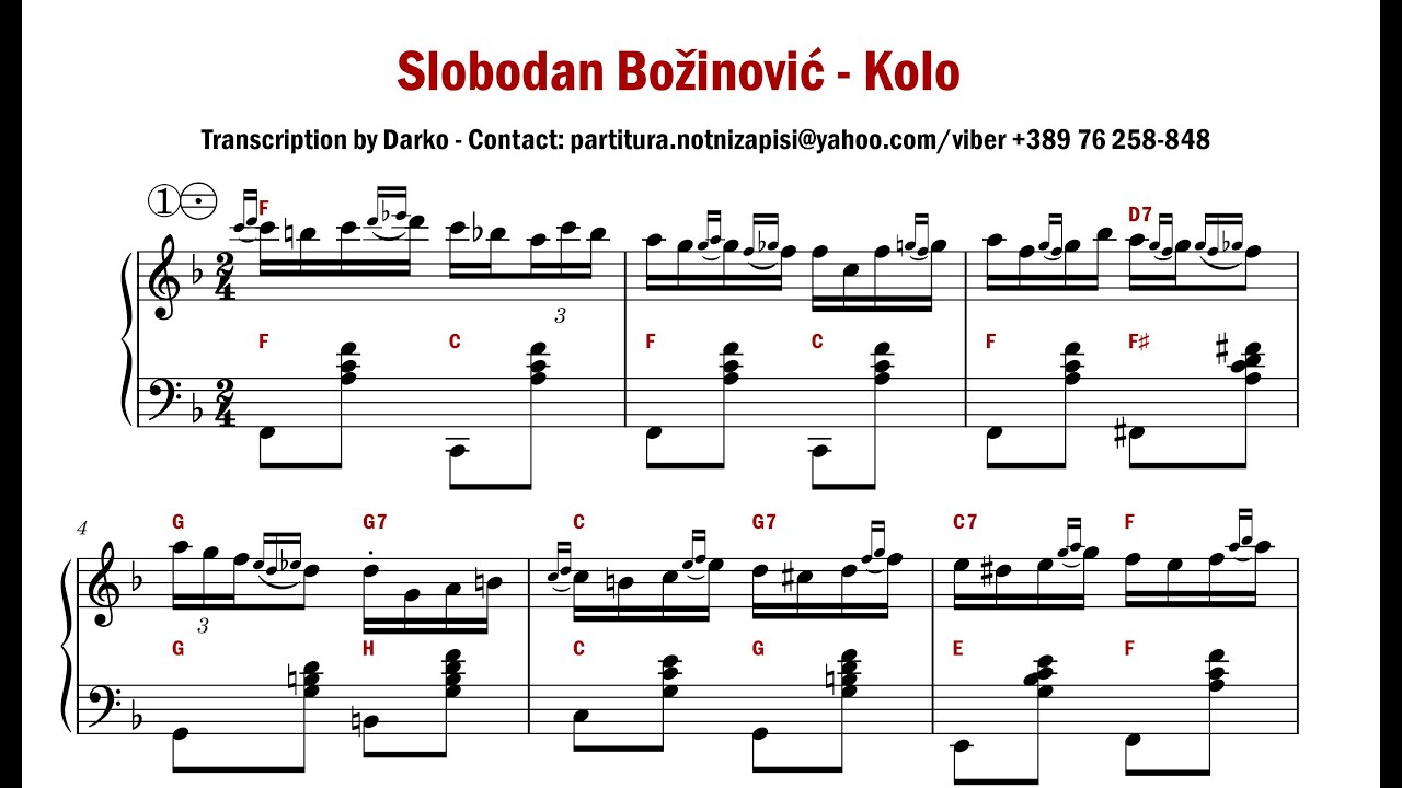 [Notni zapis za harmoniku] Slobodan Božinović - Kolo - YouTube