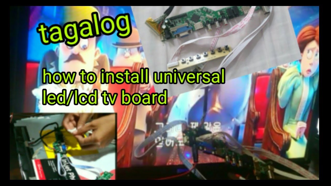 Universal led/lcd tv board controller installation [tagalog] - YouTube