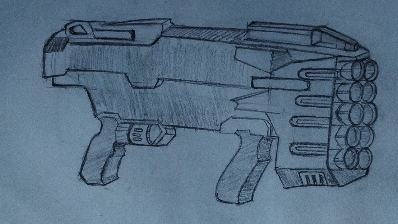 Draw a Cool Nerf Gun - High Speed Video - YouTube