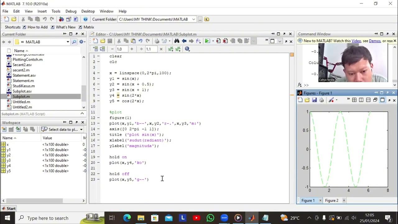 Tutorial Matlab Subplot - YouTube