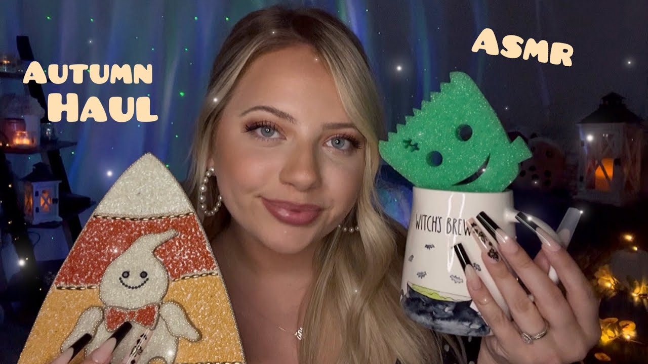 Asmr Fall/Halloween Cozy Haul 🍂👻🎃 Tapping & Scratching on Fall Finds ️ ...