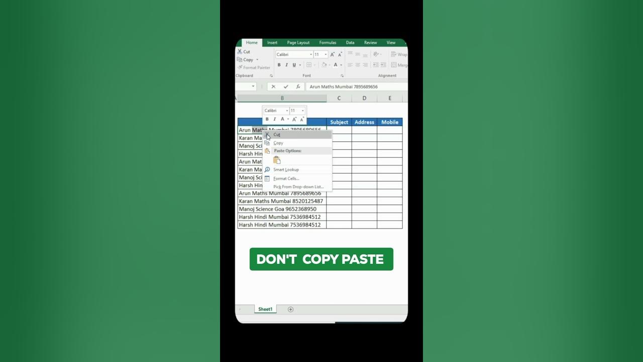 Don't Copy paste In this situation in Excel. Text to column. #excel #exceltricks #texttocolumn # ...