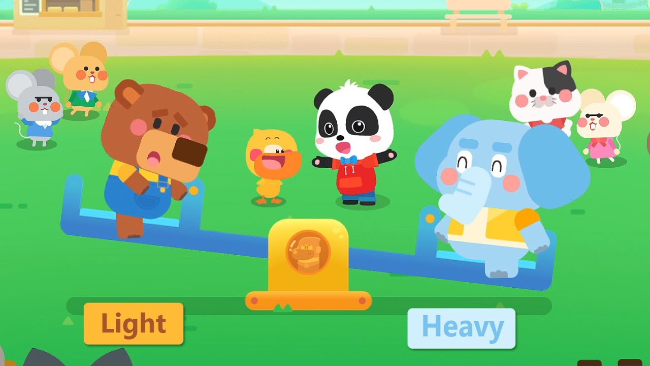 🌈 Baby Panda Kids Math Adventure : Light and Heavy Challenge! | BabyBus ...