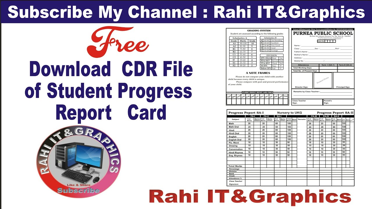 How to Make Student Progress Report Card. in Coraldraw X3. by Rahi ...