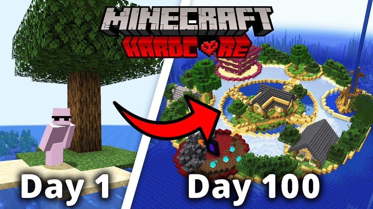 I Survived 100 Days on a Deserted Island in Minecraft Hardcore - YouTube