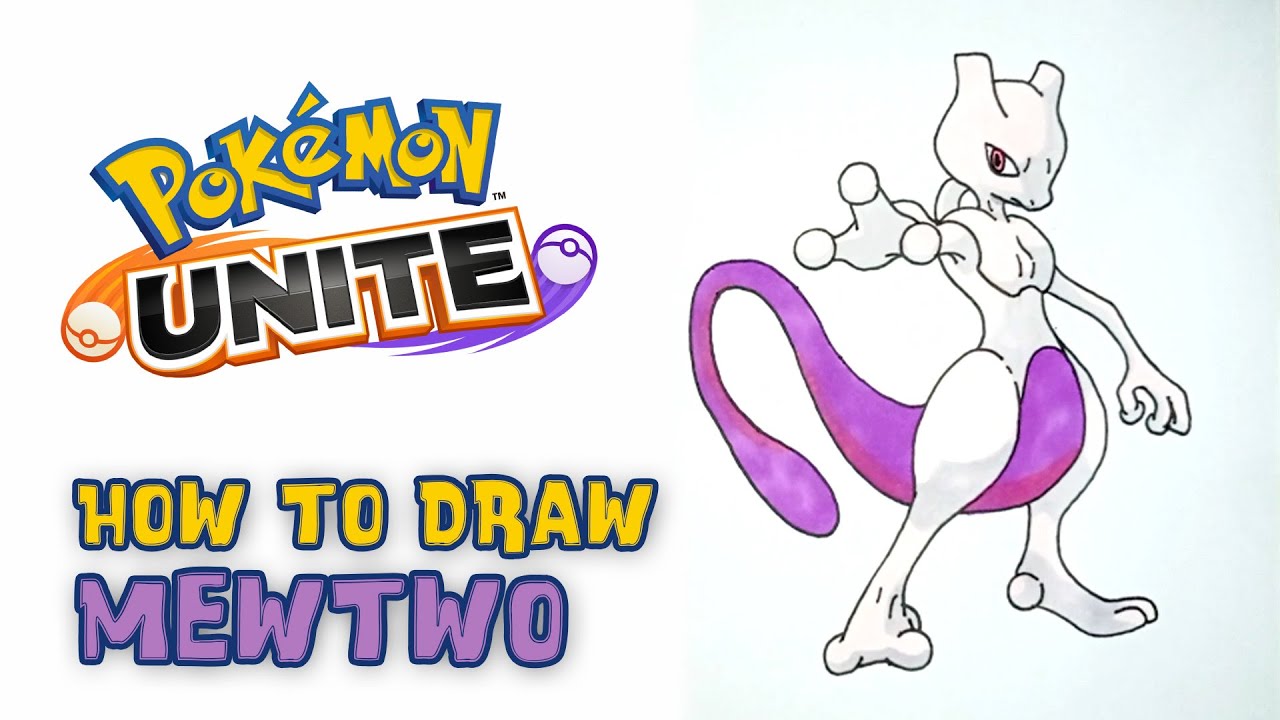How to Draw MewTwo - Pokemon Unite - YouTube