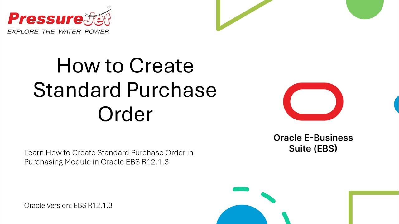 How to Create Standard Purchase Order | Oracle EBS R12 - YouTube