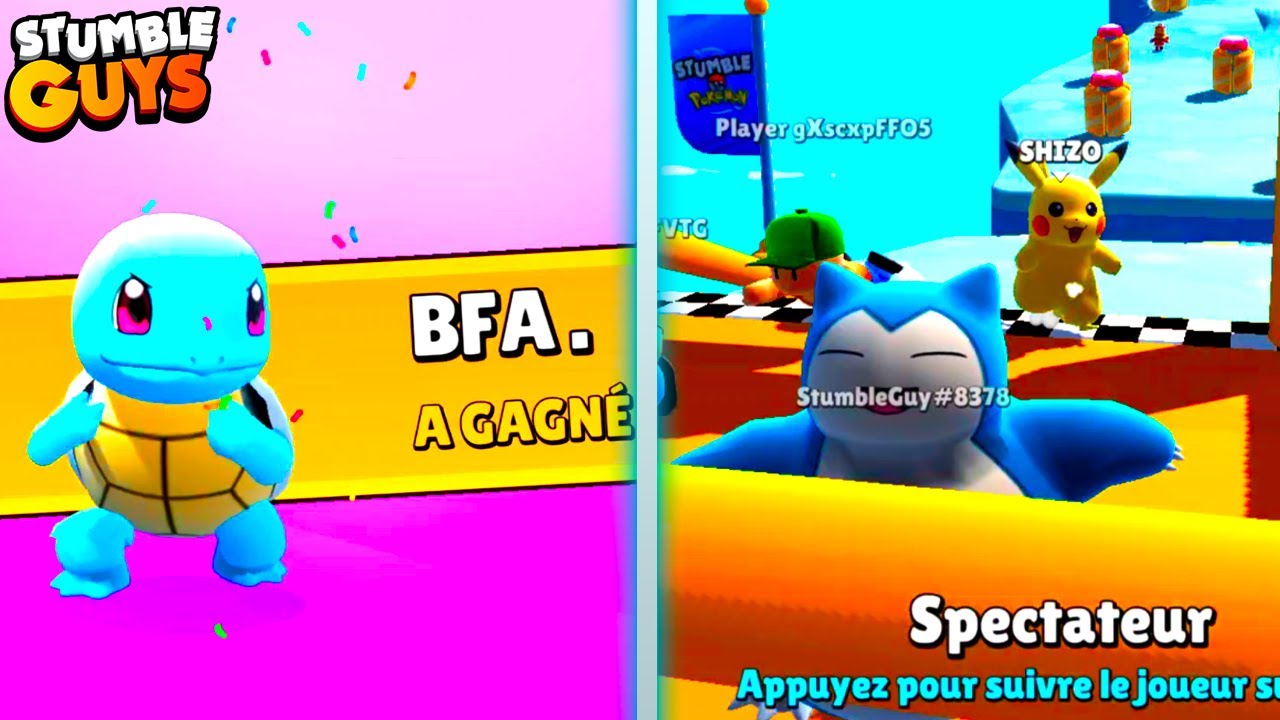 mon PREMIER TOP 1 avec un POKEMON sur Stumble Guys ! ( ces POKEMON sont ...