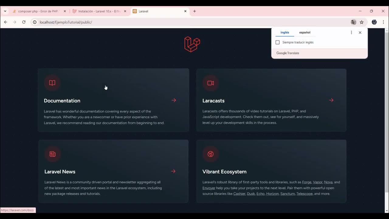 Tutorial instalación y creación de un proyecto en Laravel 10 - YouTube
