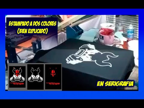 ESTAMPADO A DOS COLORES EN SERIGRAFÍA - YouTube